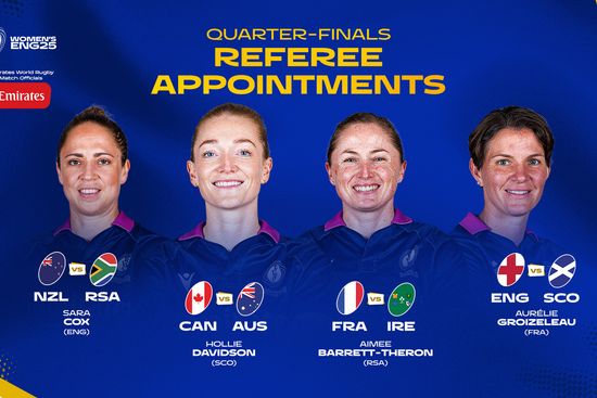 Emirates Match Officials confirmed for RWC 2025 quarter-finals | World ...