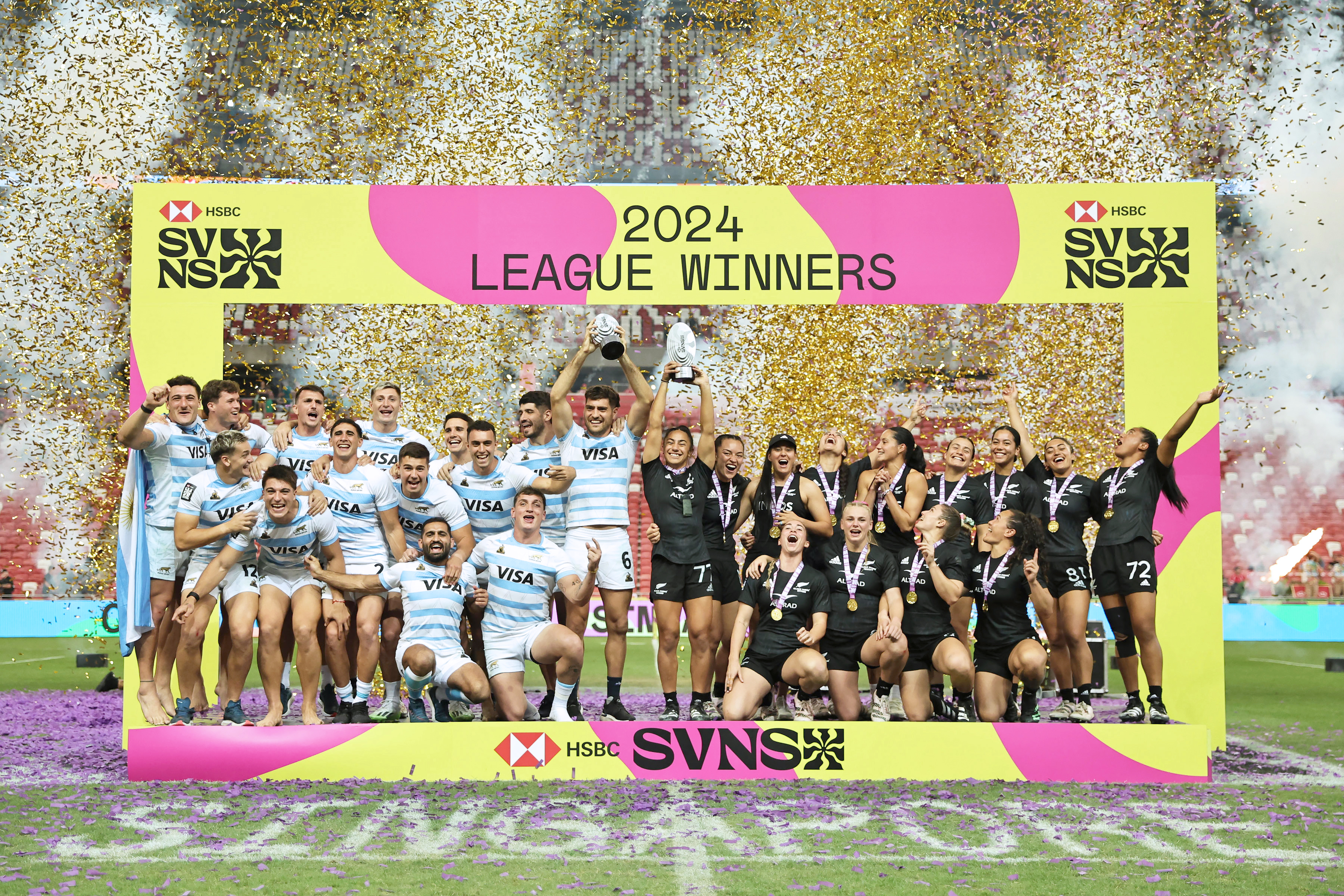 Argentina and New Zealand win HSBC SVNS 2024 league titles in Singapore