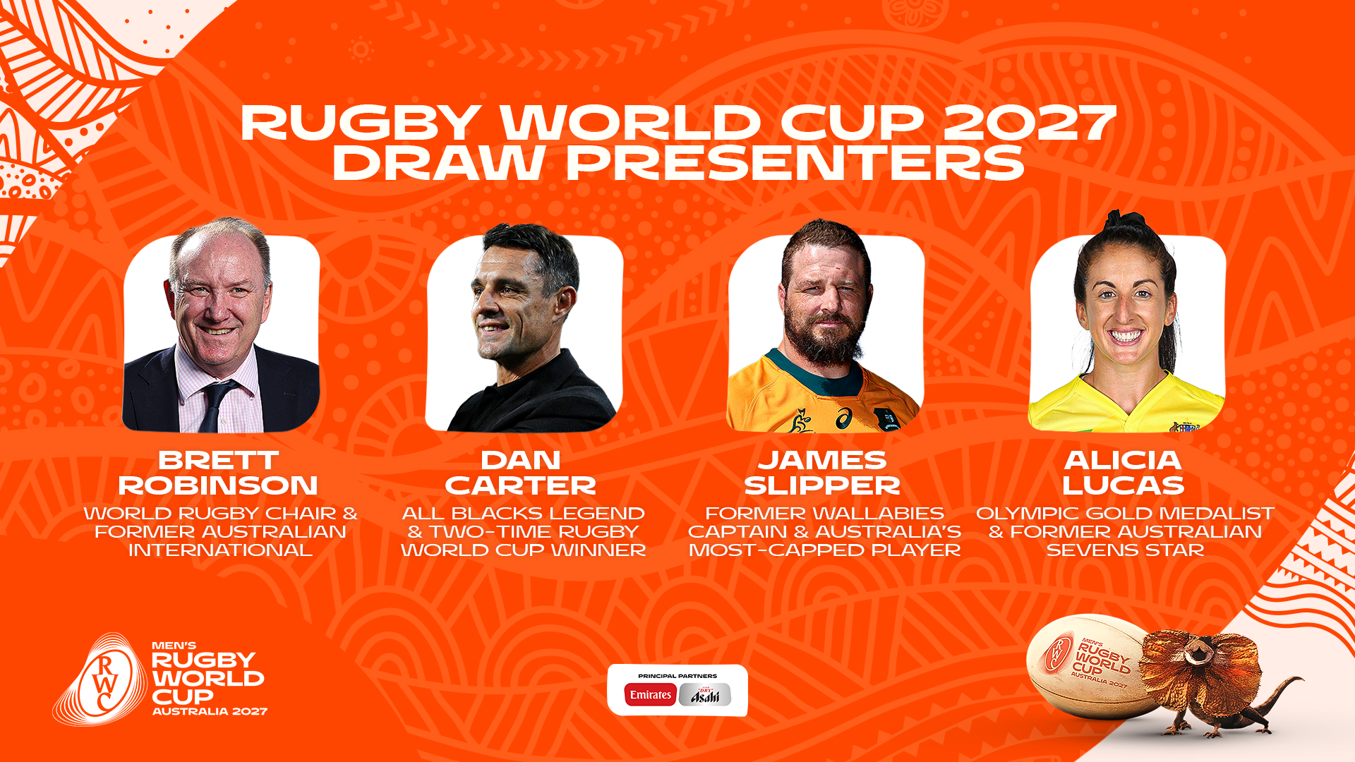 Rugby icons announced to lead Men’s Rugby World Cup 2027 Draw